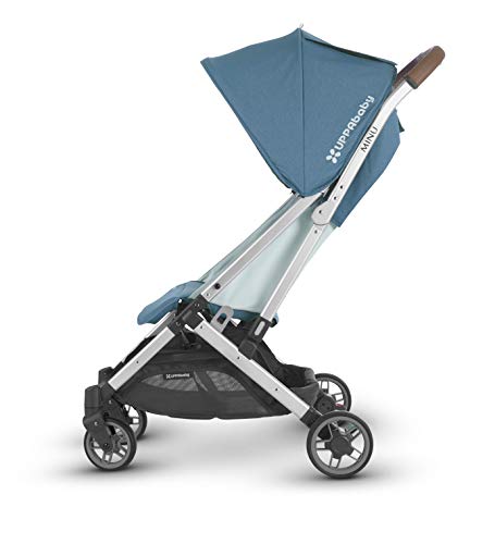 UPPAbaby Minu Stroller - Ryan (Teal Melange/Silver/Saddle Leather) + Minu Infant Car Seat Adapter for MESA + Mesa Infant Car Seat - Jake (Black)