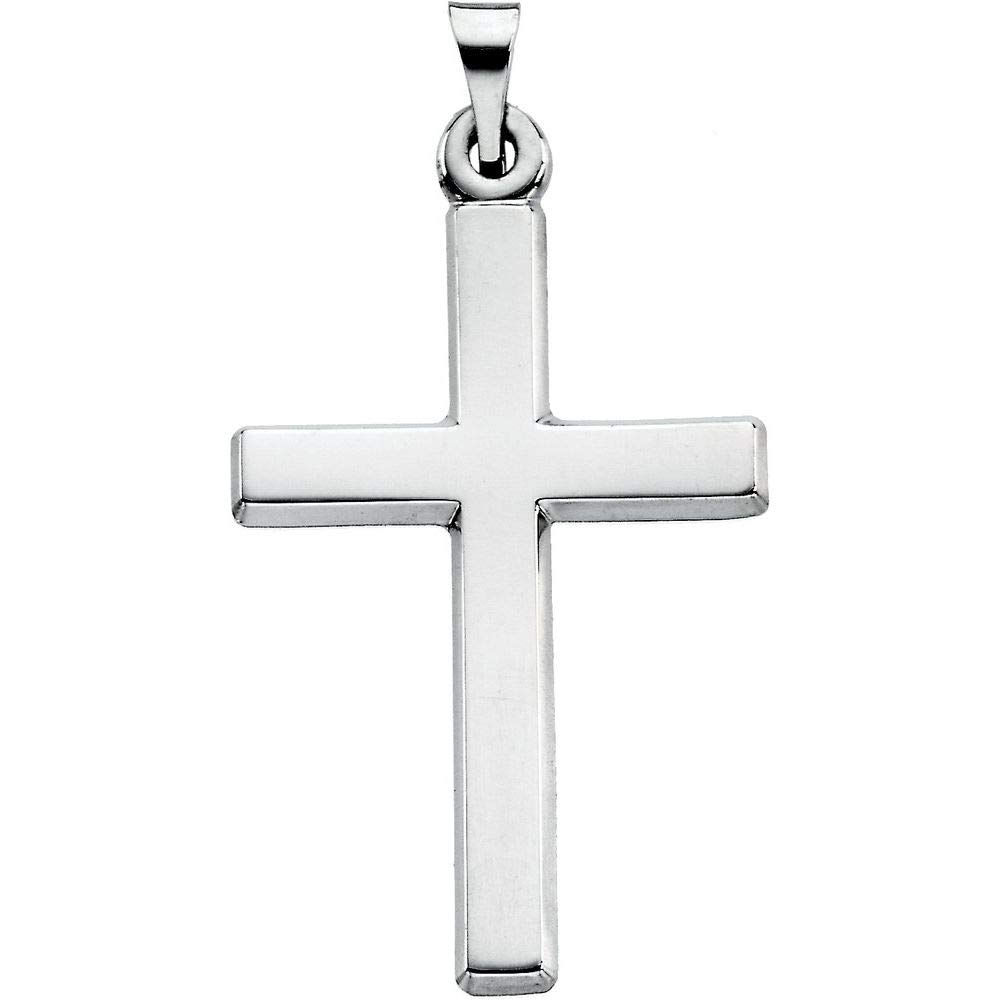 Solid Platinum Cross Crucifix Charm Pendant (24mm x 16mm)