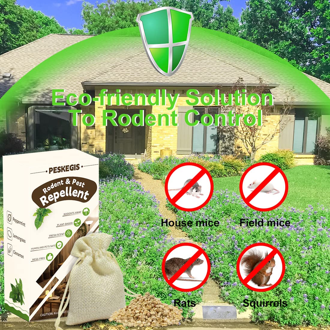 PESKEGIS Rodent Repellent Peppermint Oil to Repels Mice and Rats Repels Naturally, Mouse Mice Repellent Indoor House Car Engine Pipe Pest Control, Safe to Use, Fresh Scent, Keep Mouse Away, 10 Pack