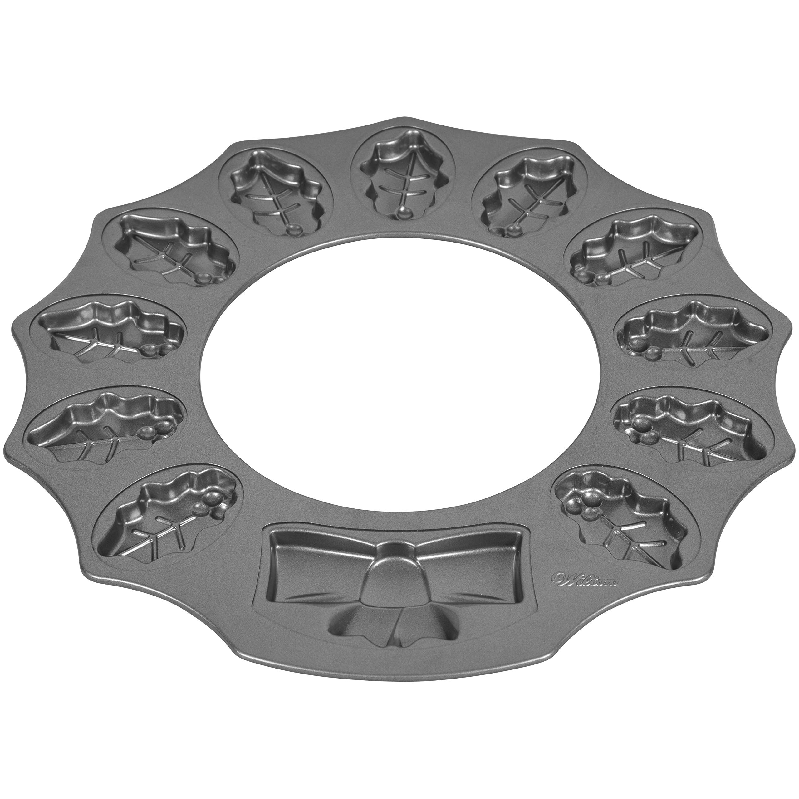 Wilton Holly Wreath Shaped Non-Stick Cookie Pan, 12-Cavity