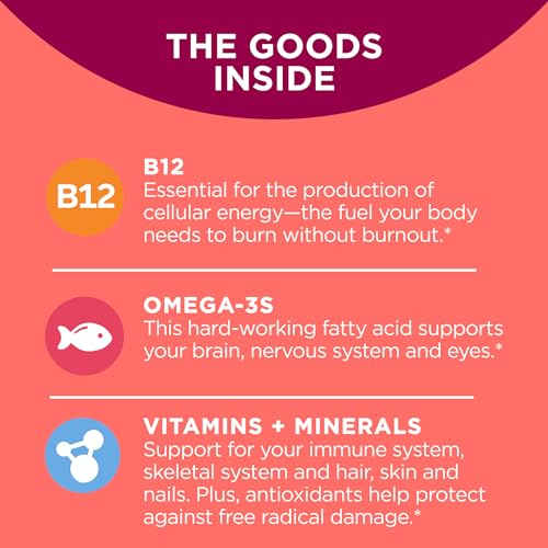 OLLY Ultra Women's Multi Softgels, Overall Health and Immune Support, Omega-3s, Iron, Vitamins A, D, C, E, B12, Daily Multivitamin, 30 Day Supply - 60 Count