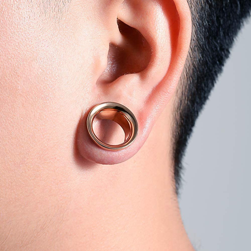 PUNKYOUTH 14PCS Ear Gauges Tunnels Plugs Stainless Steel Screw Fit Stretcher Expander Body Piercing Jewelry Set 6mm-25mm