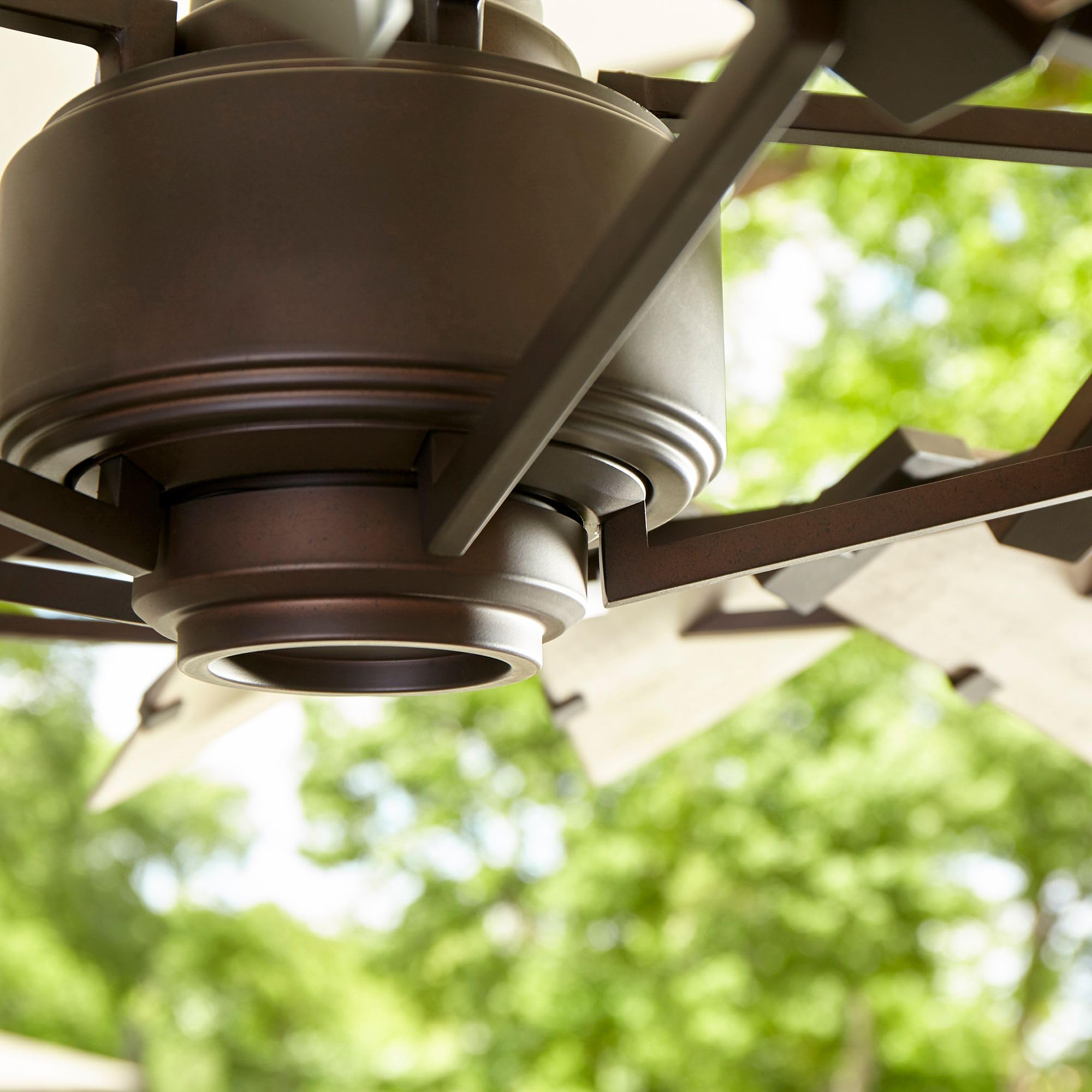 Quorum 97215-86 Indoor Windmill Ceiling Fan in Oiled Bronze with Weathered Oak Blades