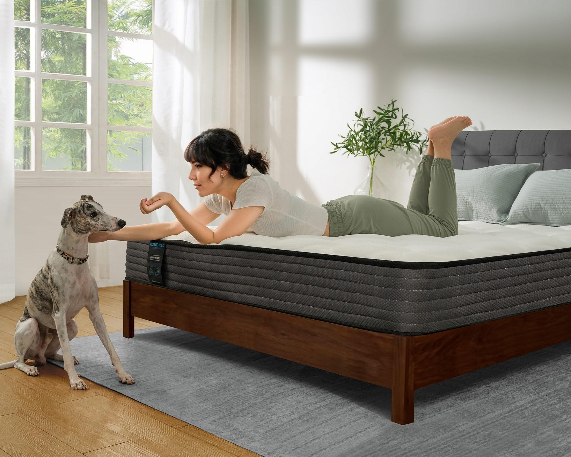 QUEEN ROSE Twin Size 6 Inch Hybrid Mattress in a Box, Memory Foam Mattress Motion Isolation Pressure Relief Individually Wrapped Pocket Coils Mattress……