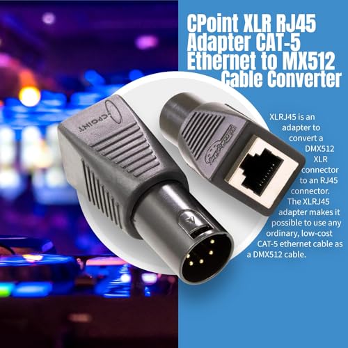 SIRS-E 2-Pack - CPoint XLR RJ45 Adapter CAT-5 Ethernet to DMX512 Cable Converter, Female 3-Pin, XLRJ45-3F