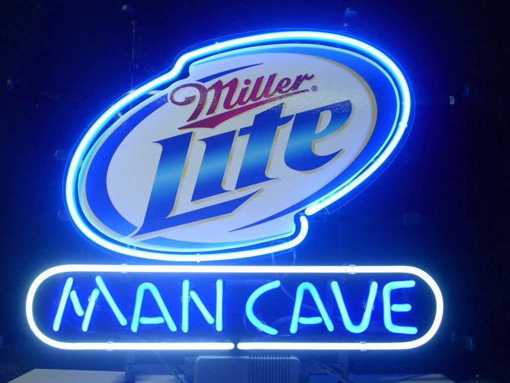 Queen Sense 14"x10" Millers Lite Man Cave Neon Sign Light Beer Bar Pub Man Cave Real Glass Lamp DE13