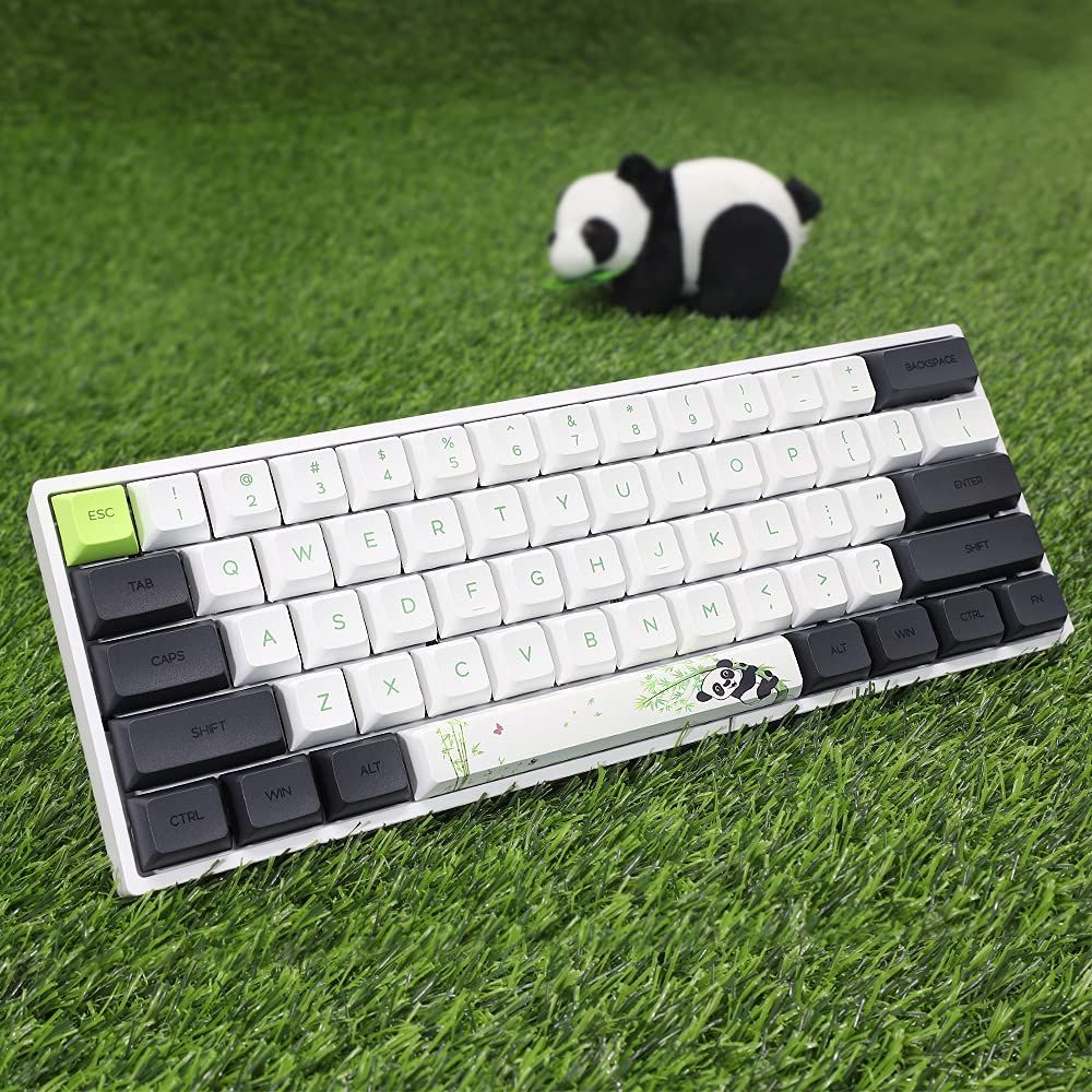 Uuoeebb SK61 61 Keys Mechanical Gaming Keyboard, Bamboo Forest Panda 60% Compact Hot-Swappable RGB Backlit Keyboard with Type-C Cable for Win/Mac