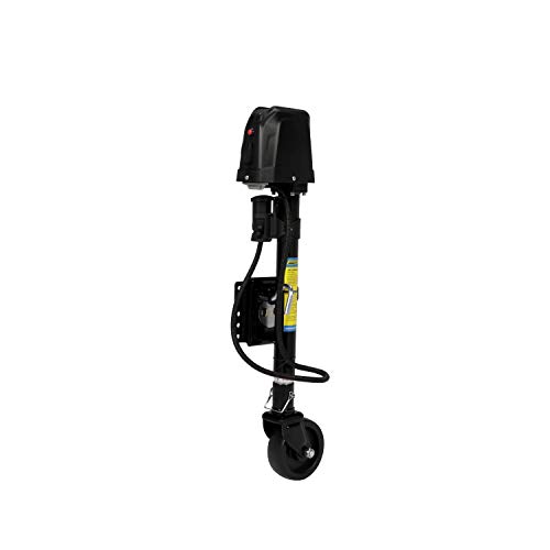 Seachoice Electric Trailer Jack w/Caster and 7-Way Connector, Max Load 1,500 Lbs., 6 in. Wheel Size, 10 in. Travel, Black