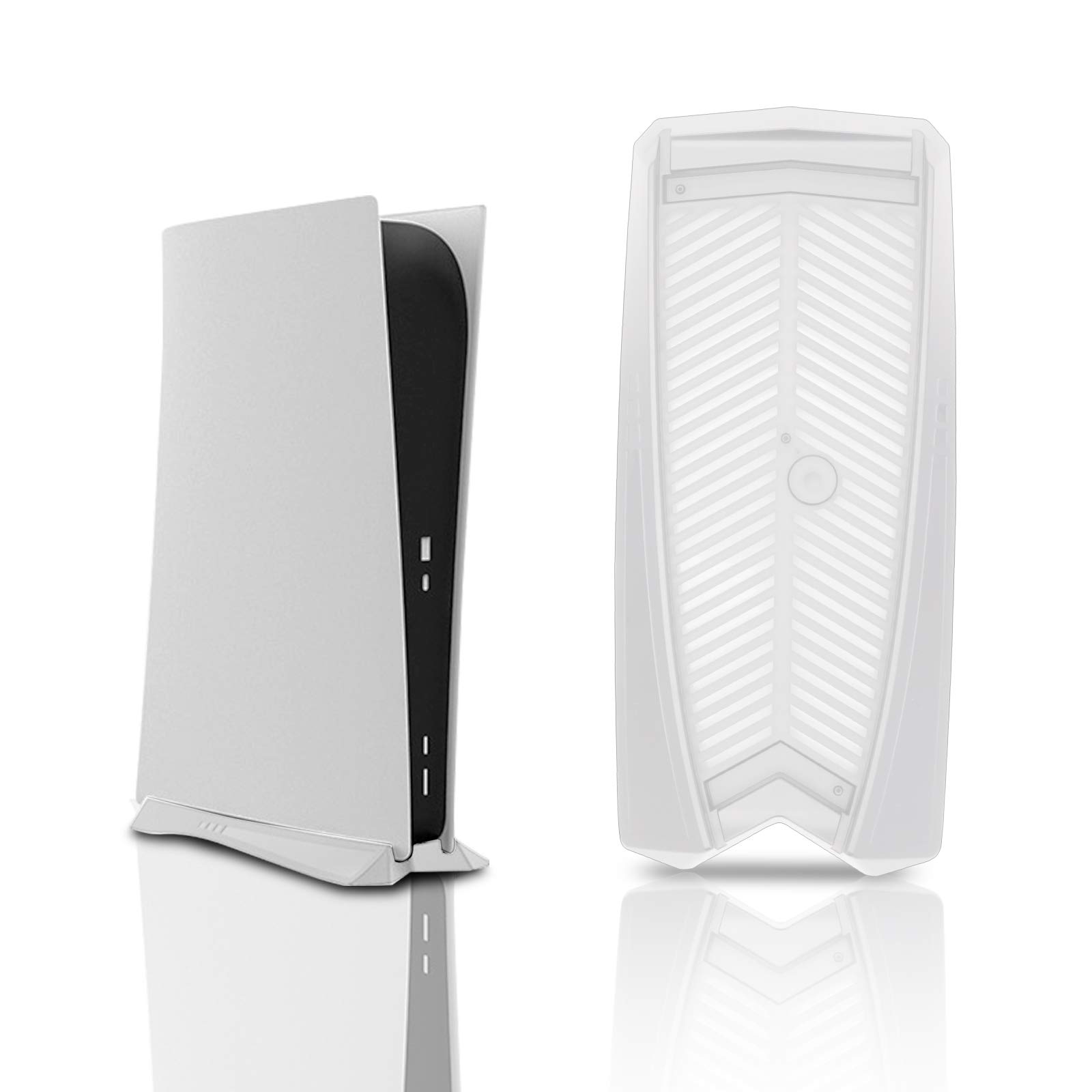 OLYGIVE PS5 Stand, Vertical Stand for PS5 Digital Edition Console with Built-in Cooling Vents and Non-Slip Feet - White