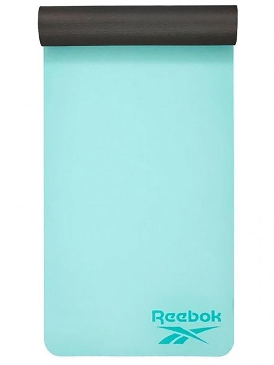 Reebok Double-Sided Yoga Mat - Lightweight, Compact, Rollable, and Cushioned Supportive Workout Mat for Yoga, Pilates, and General Exercise - Non Slip Base with Reversible Design - 6mm, Blue