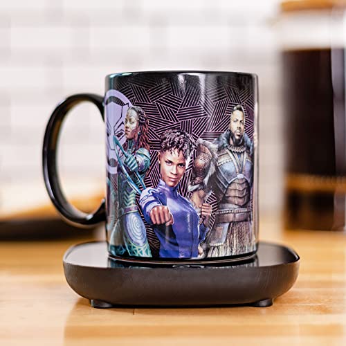 Uncanny Brands Black Panther Wakanda Forever Mug Warmer with Mug β Keeps Your Favorite Beverage Warm - Auto Shut On/Off