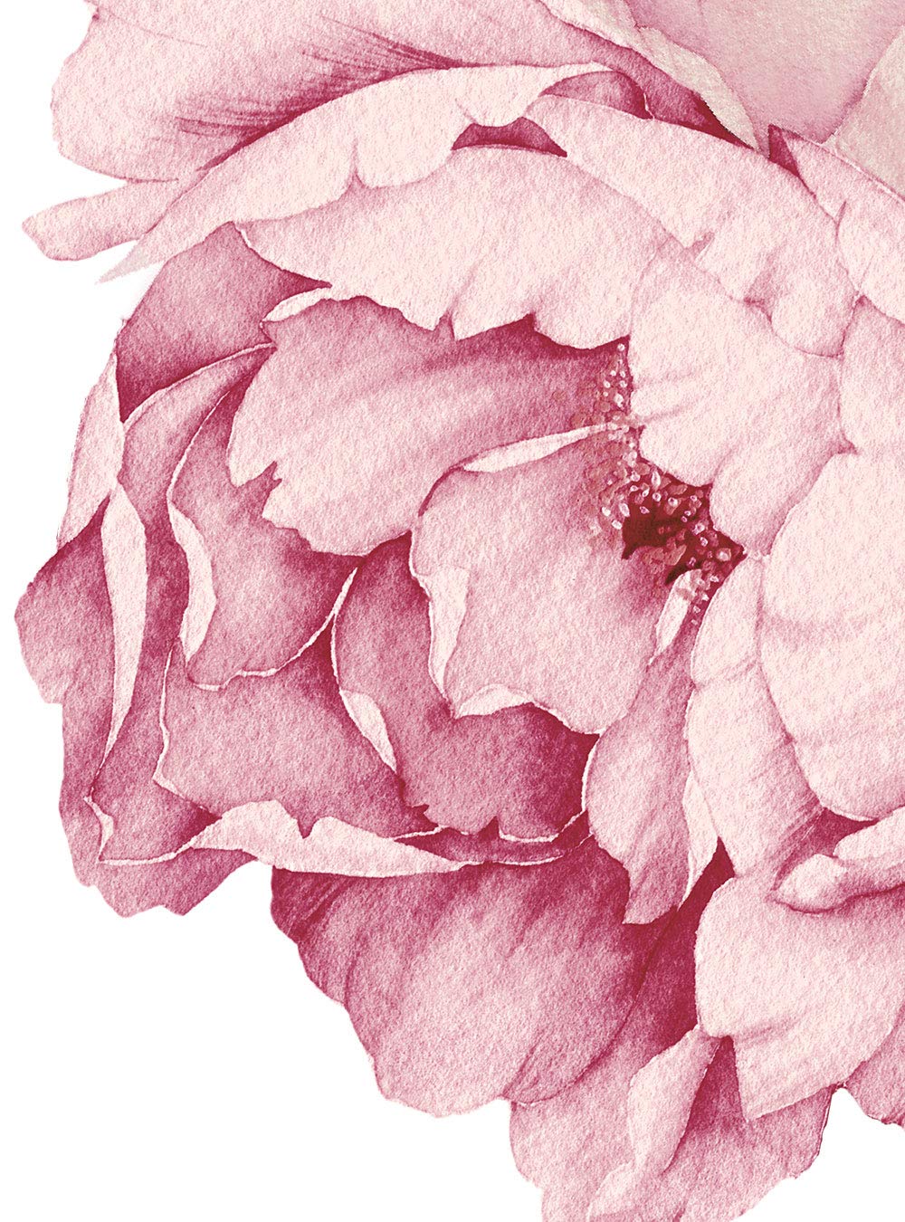 Simple Shapes Peony Flower Wall Sticker - Mixed Pink