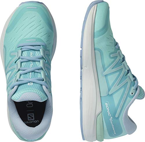 Salomon Sonic 4 Confidence Running Shoes for Women, Tanager Turquoise/White/Kentucky Blue, 8