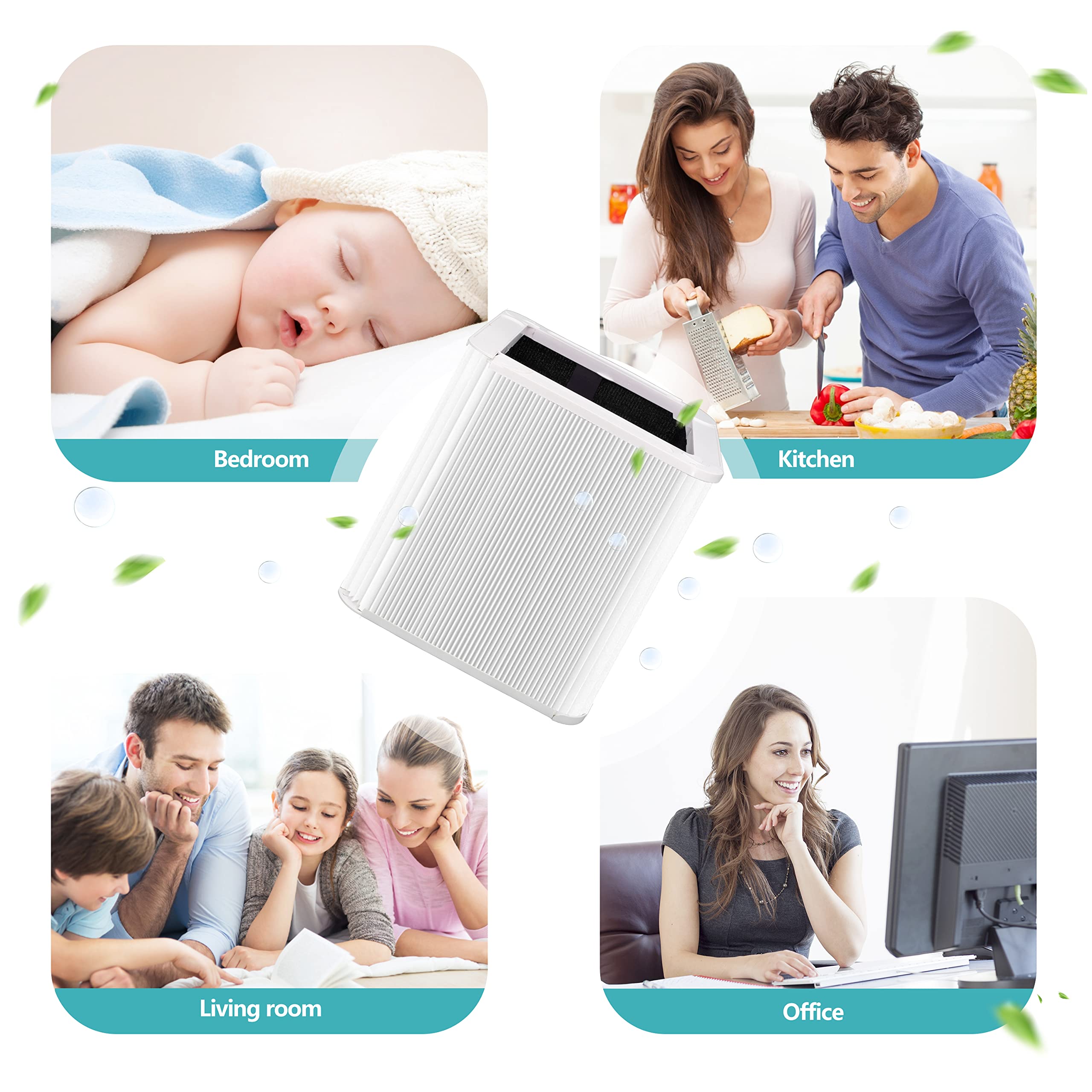 Replacement Filter Compatible with Blueair Blue Pure 211+ Air Purifier, Foldable Particle and Activated Carbon Filter, Allergen and Odor Removal