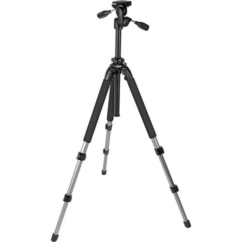 Slik Pro 700 DX Tripod with 700DX 3-Way, Pan-and-Tilt Head (Titanium) with Vello Three-Axis Bubble Level Bundle