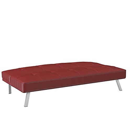 Serta Rane Vegan Leather Futon, Red