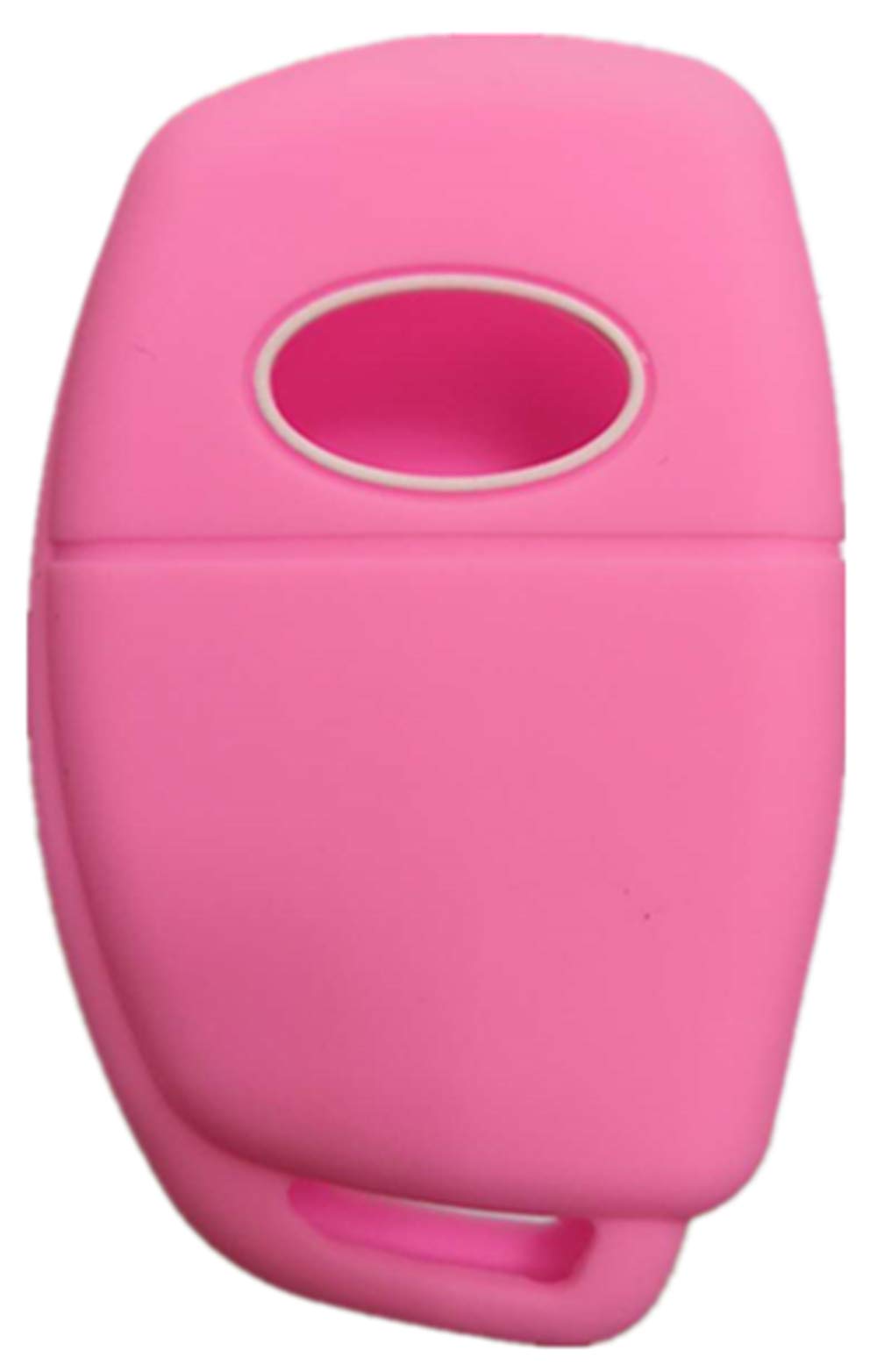 RUNZUIE 4 Buttons Silicone Flip Folding Remote Key Fob Cover Protector Shell Compatible with Hyundai Santa Fe Pink (Not Fit The Smart Key Fob)