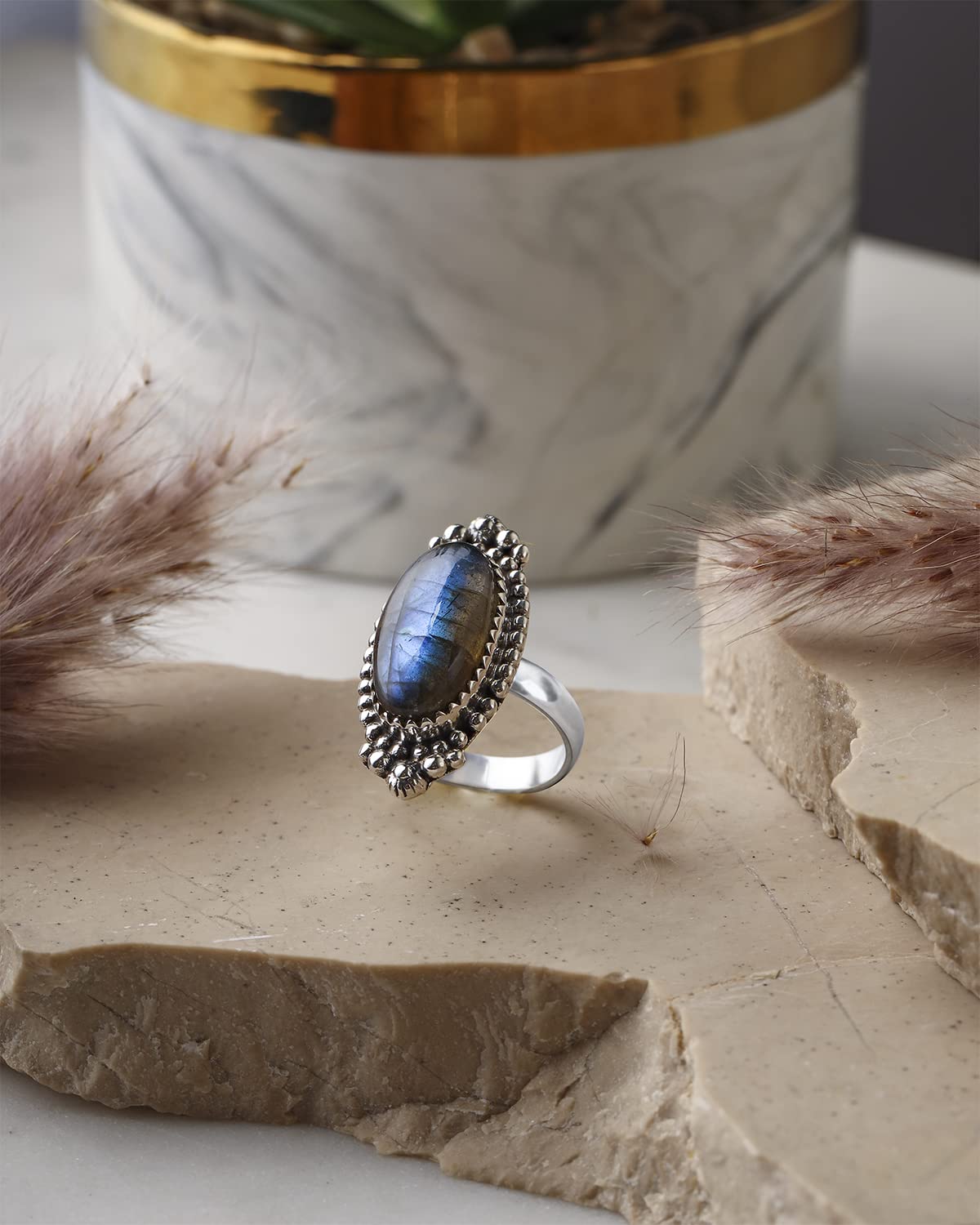 YoTreasure Labradorite Bold Ring Solid 925 Sterling Silver Gemstone Jewelry (8)