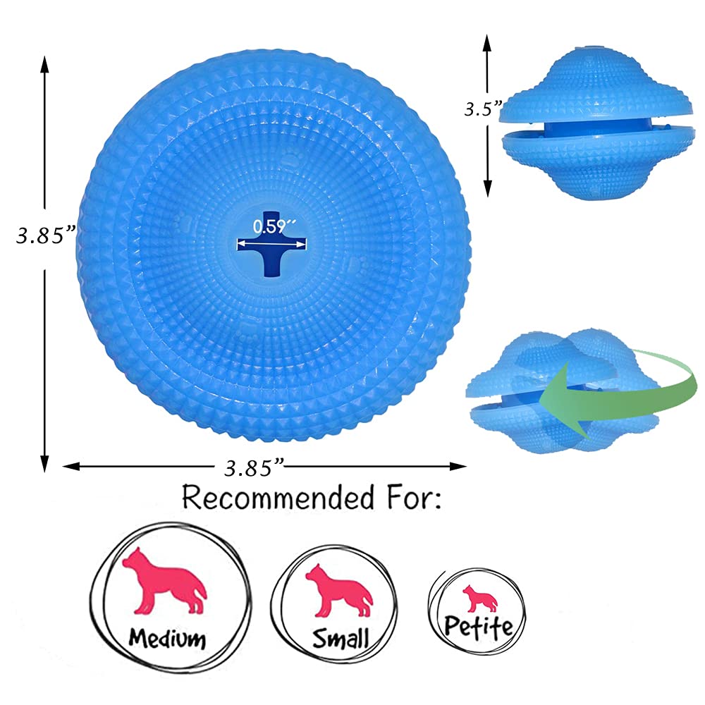Slow Feeder Game Toys For Dogs,Teeth Cleaning Dog Chew Toys,Treat Dispensing Enrichment Ball,Durable Natural Rubber For Small Medium Dogs,Pets(blue)
