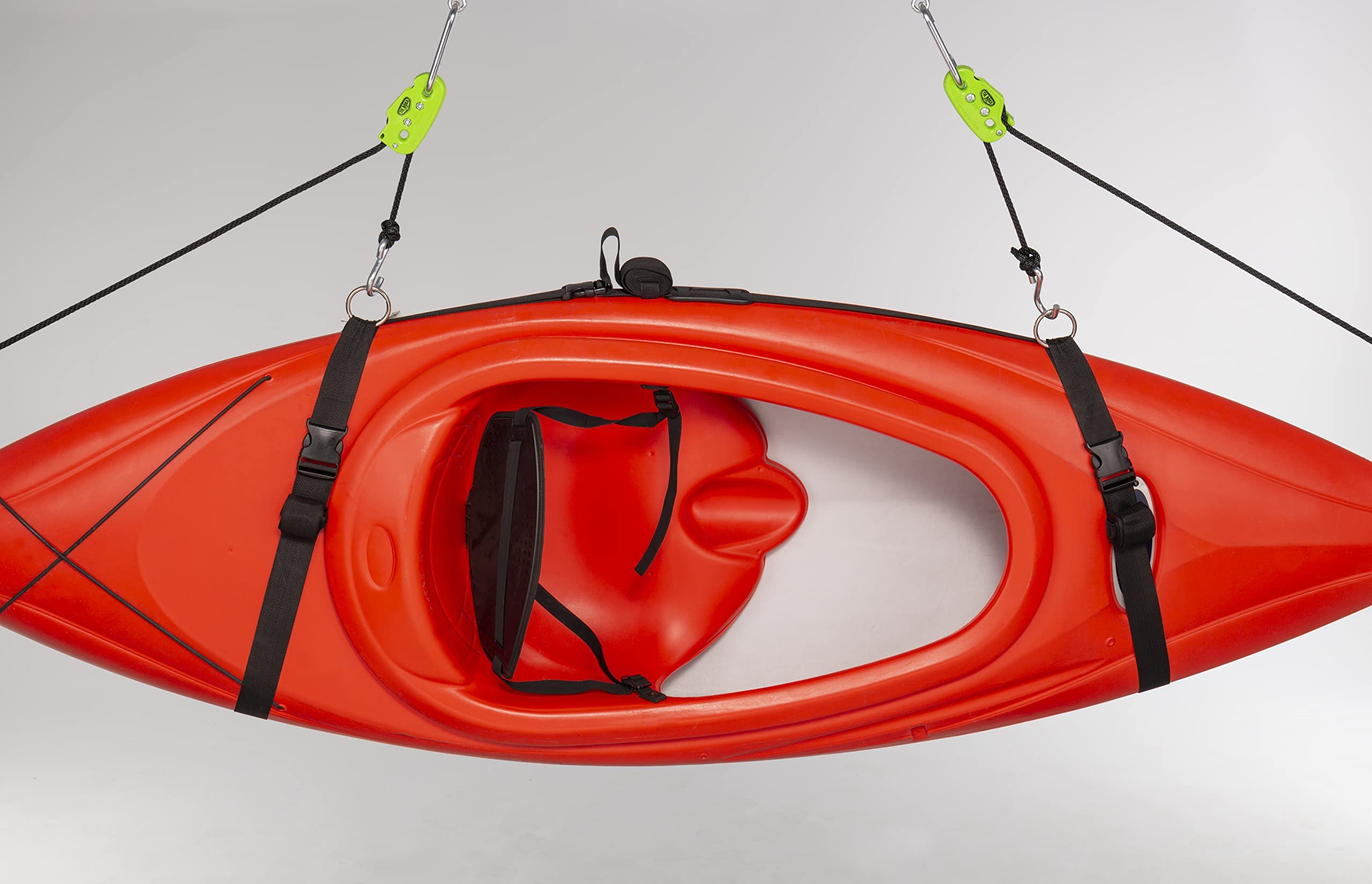 Tie Boss Kayak Hanger, Cargo Ceiling Storage, Overhead Storage, Watercraft Garage Storage, Hoist System. Green