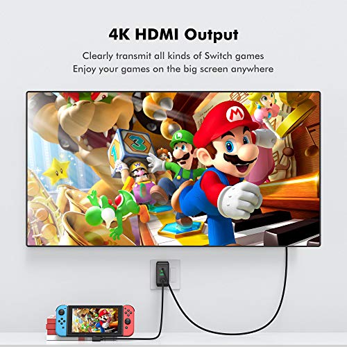 Switch Dock Charger Adapter for Switch OLED, 3 in 1 Switch Charger for TV, Switch TV Dock with USB 3.0 Port, Covert Dock Switch for Android Smartphone Tablet, 1.2M Power Cord