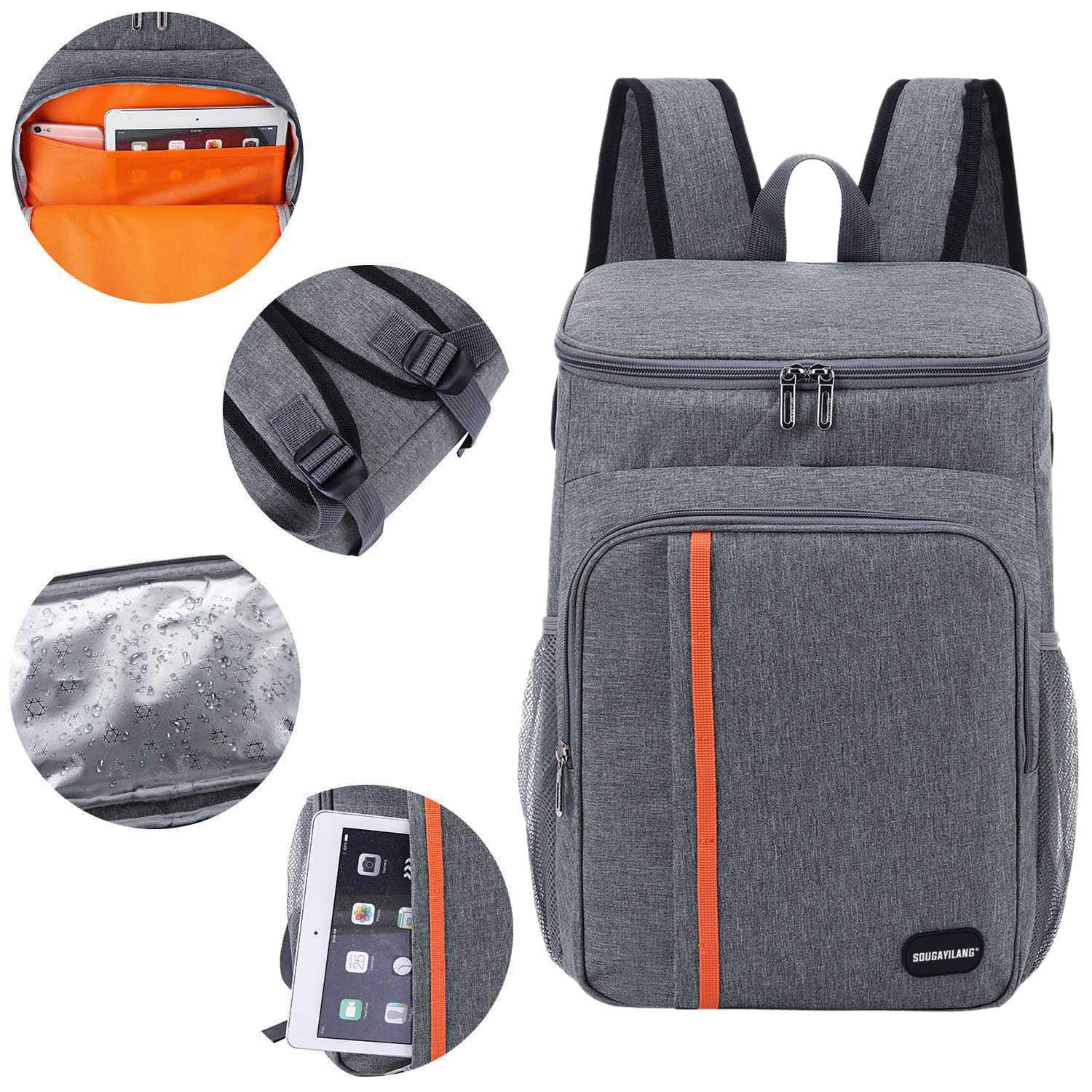 Sougayilang Cooler Backpack 25 Cans Lightweight Insulated Backpack Cooler Leakproof Soft Cooler Bag for Lunch Large Capacity for Men Women to Picnics, Camping, Hiking, Beach, Park-Black