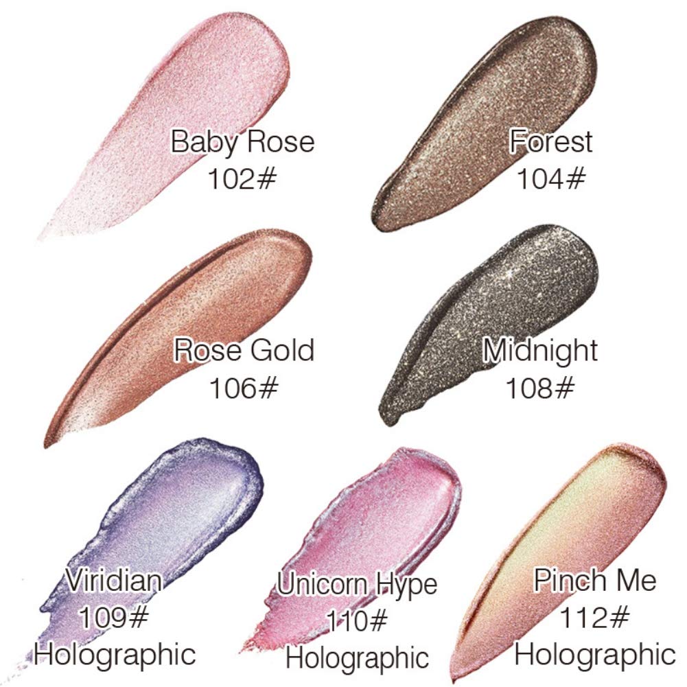 Reddhoon Liquid Glitter Eyeshadow, Long Lasting Waterproof Shining Shimmer Eye Shadow Metallic Pigments Sparkling Eye Shadow Eyeliners Makeup Kit (A7)