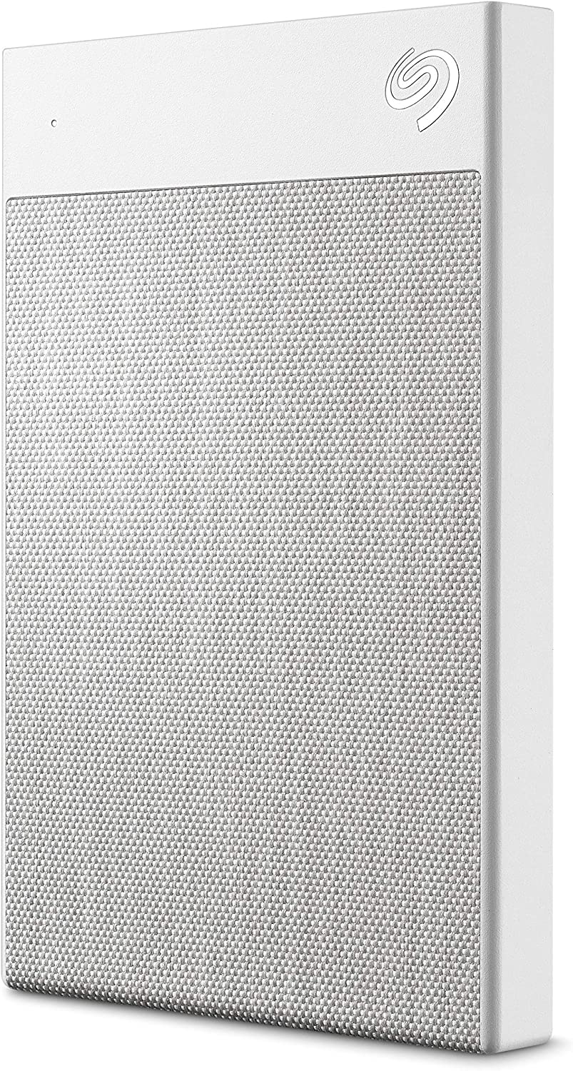 Seagate Backup Plus Ultra Touch, 1 TB, USB-C + USB 3.0 Portable External Hard Drive, White, 4 mo Adobe Creative Cloud Photography Plan and Two-yr Rescue Services (STHH1000402)