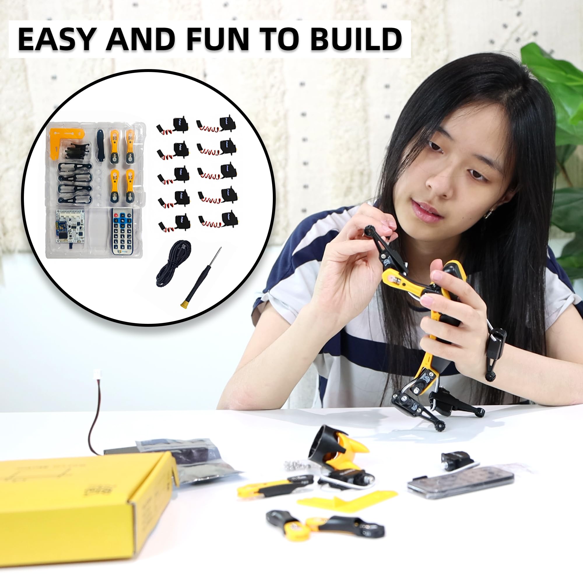 Petoi Robot Dog Bittle Robotics Kit (Construction) | Smart Robot Kit, Programmable Open Source, STEM & Robotics Education, App Control Intelligent Robot for Programmer, Developers, Geeks, & Students