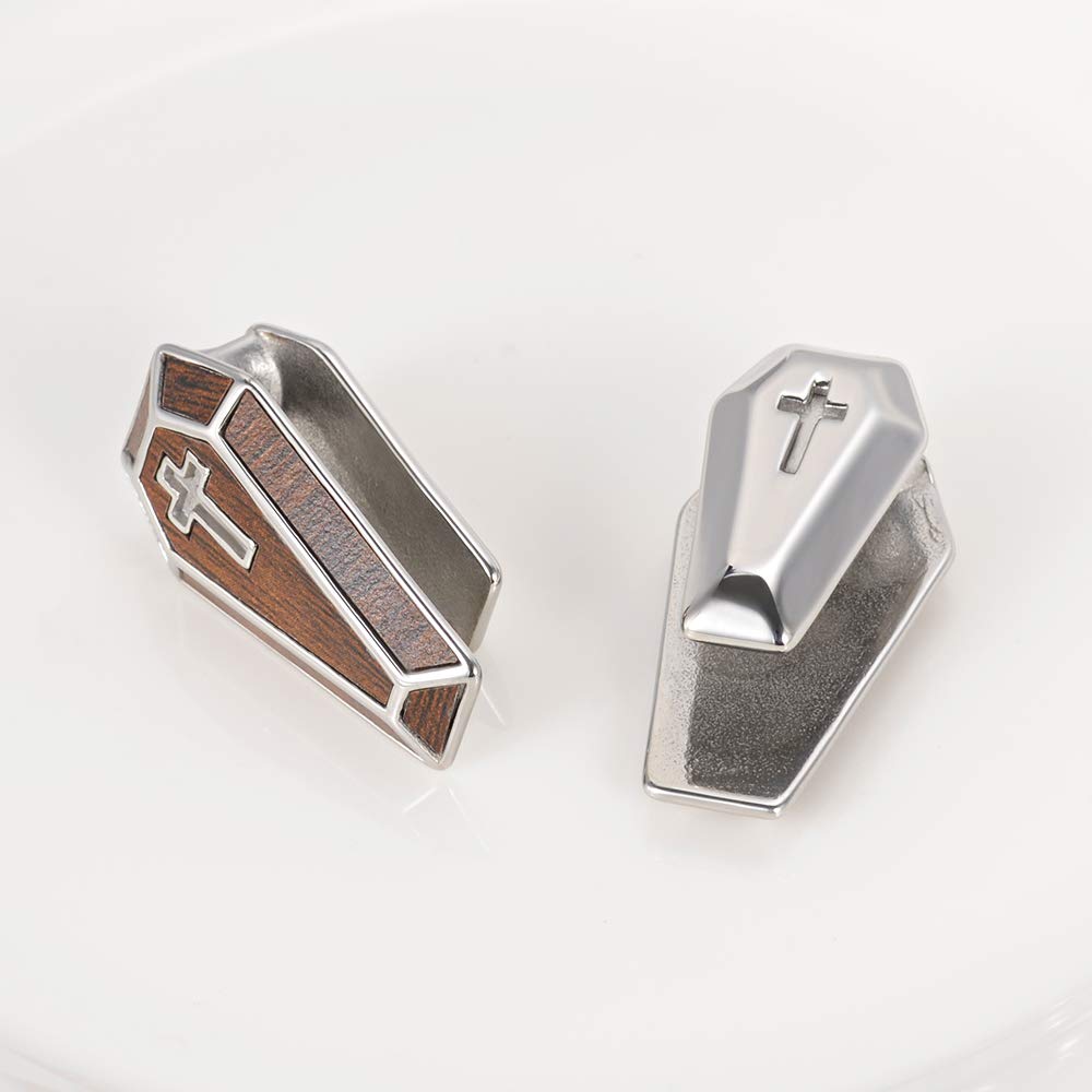 PUNKYOUTH Pair Of Coffin Hollow Cross Ear Weights Hanger For Stretched Ears 9/16" 14mm Plugs Tunnels Dangle Guage Piercings