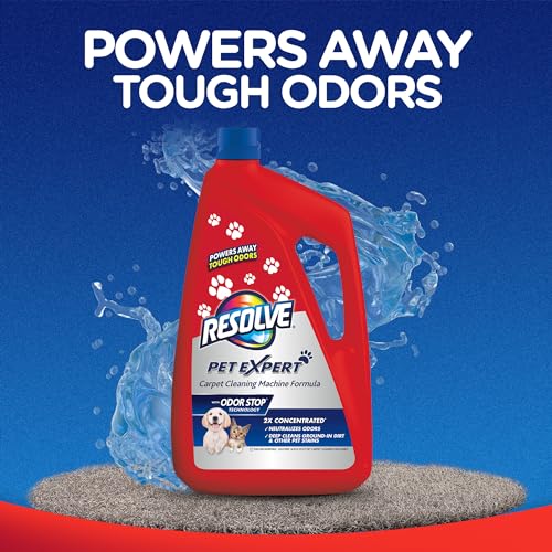 Resolve Pet Expert Carpet Steam Cleaner Solution, Pet Stain and Odor Remover, Carpet Cleaner, Carpet Cleaner Solution, 96 fl oz Bottle, 2X Concentrate