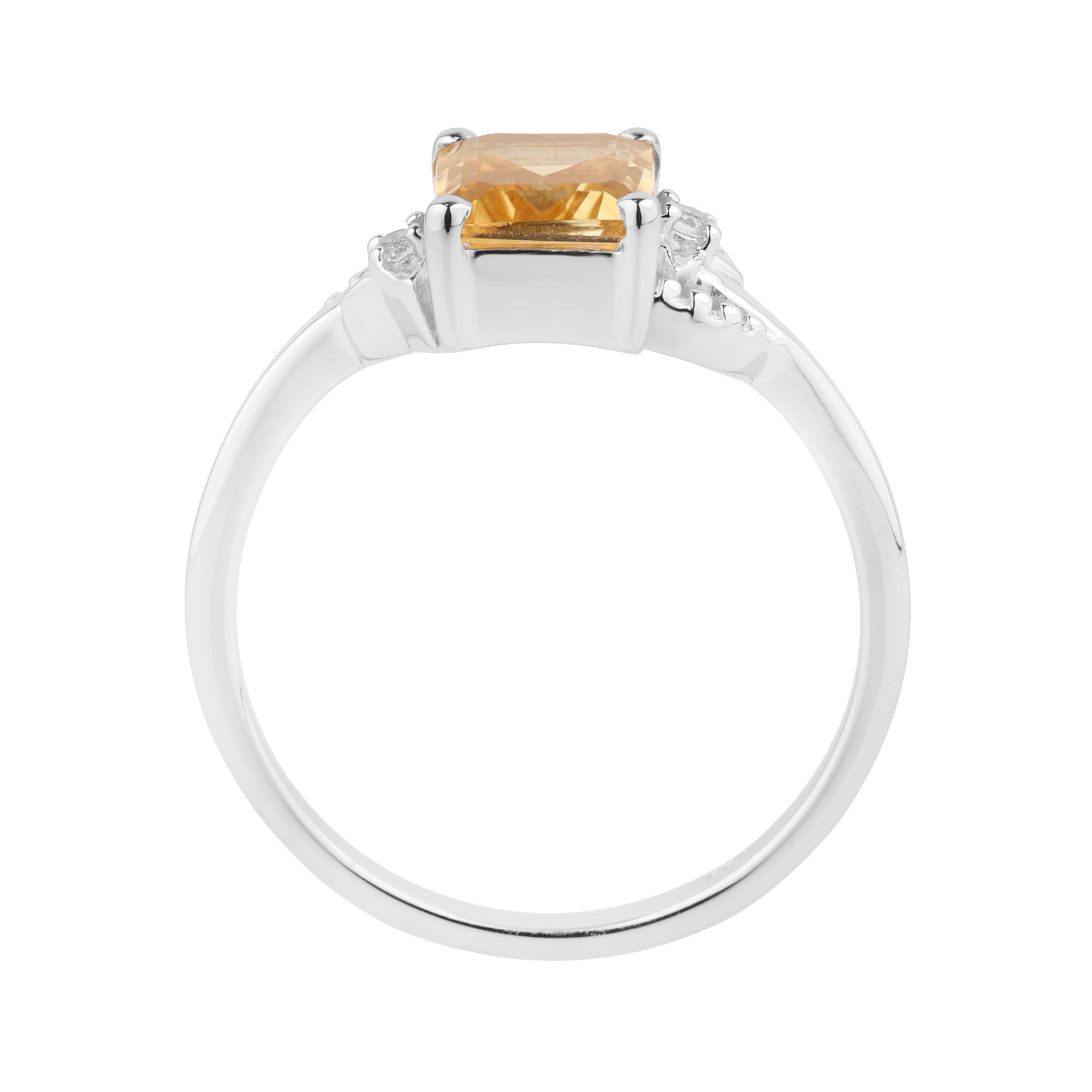 ShahGems 1.8cttw Citrine 925 Sterling Silver Rings for Women Natural Birthstone Gemstone Jewelry Gift Size US 6