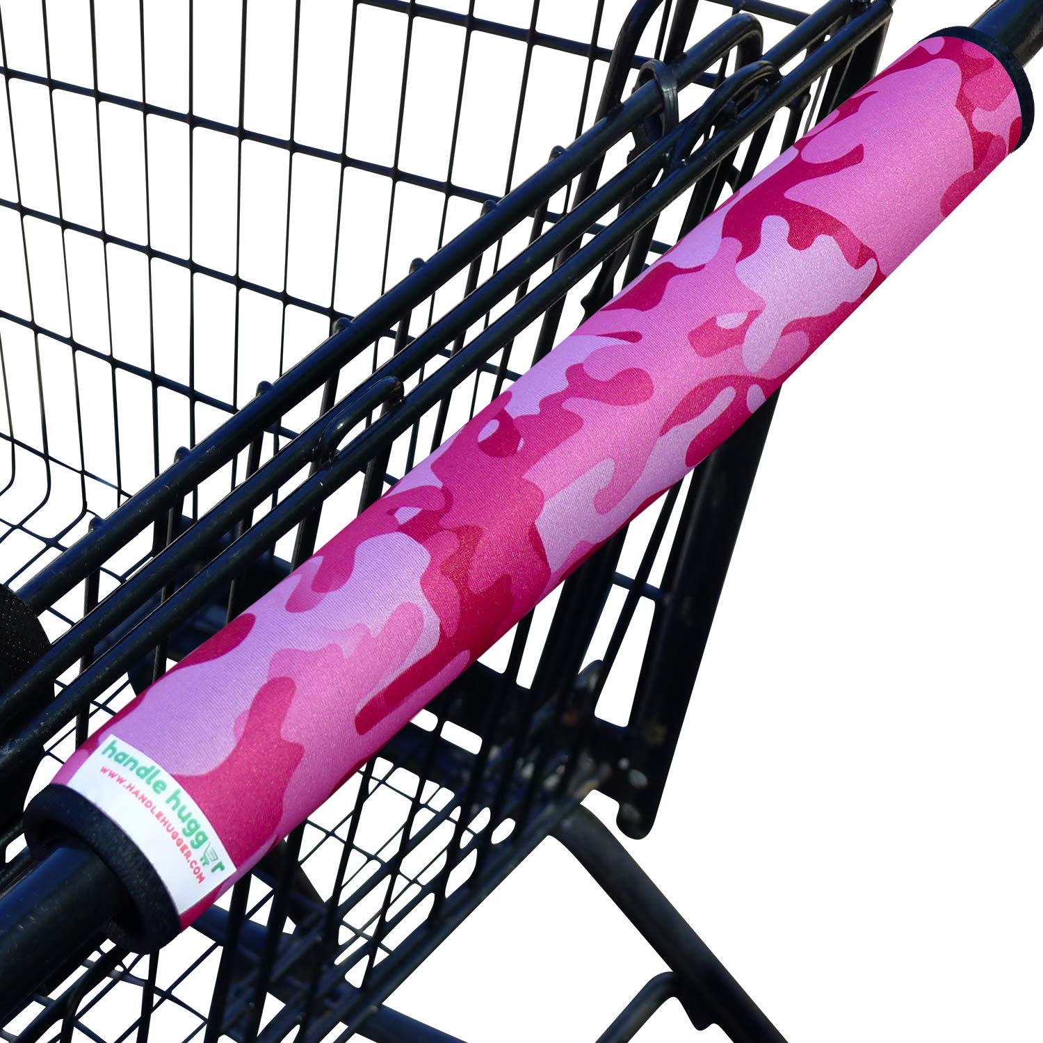 Shopping Cart Handle Cover by Handle Hugger | Buggy Covers for Babies | Cart Cover for Babies Girls | Travel Accessory | Kid Friendly | Compact, Foldable, Reusable, Washable | 18 in.(Pink)
