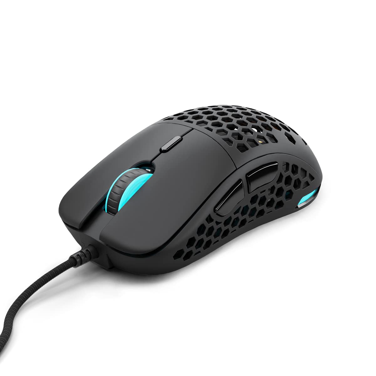PWNAGE Symm Gaming Mouse Ultra Custom Esports Pro Gamer Flawless PMW3389 Optical Sensor 16,000 DPI - Flexible Paracord Cable - Honeycomb Sides Wired Black