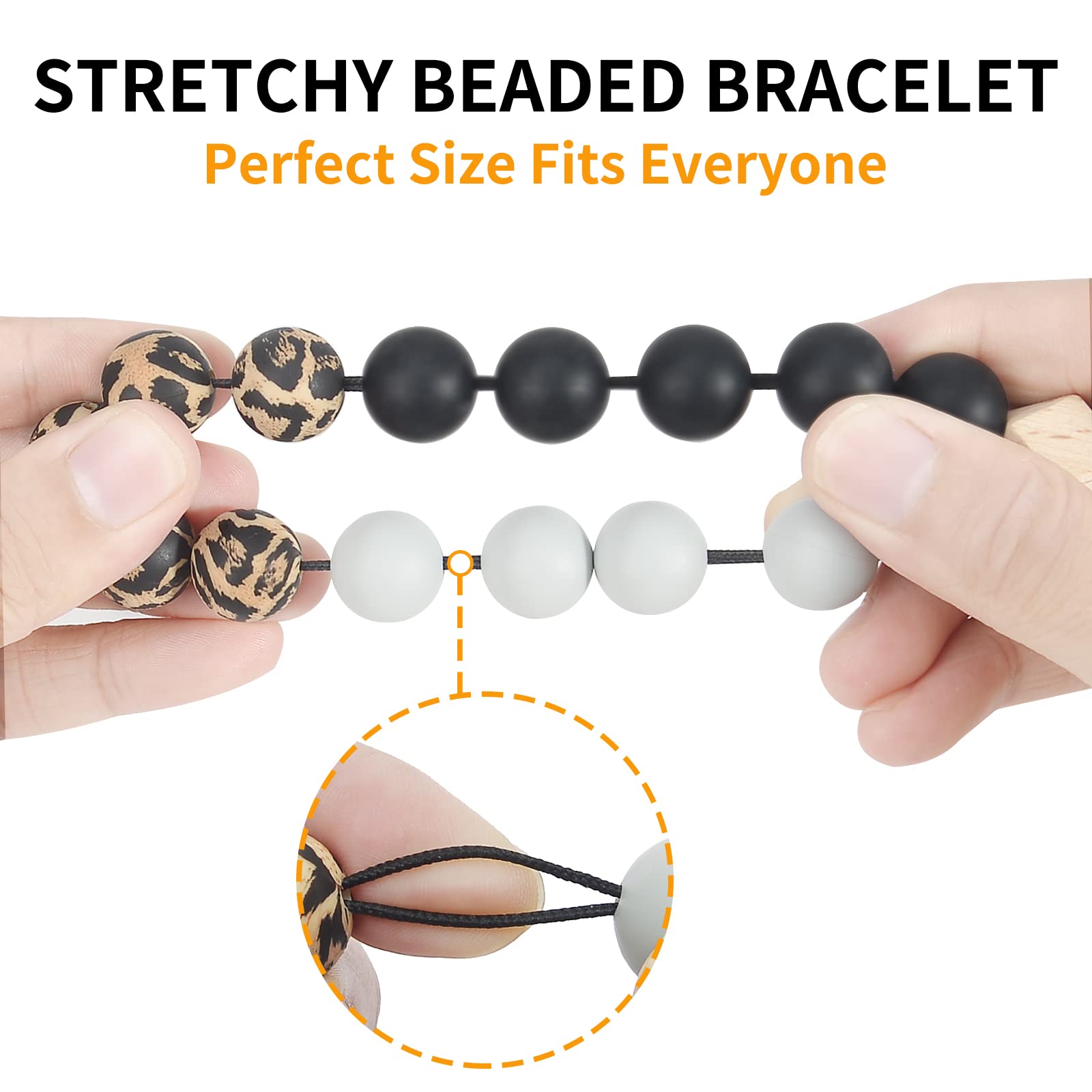 SHANSHUI Wristlet Keychain, Key Ring Bracelet Keychain Silicone Beaded Chains for Women