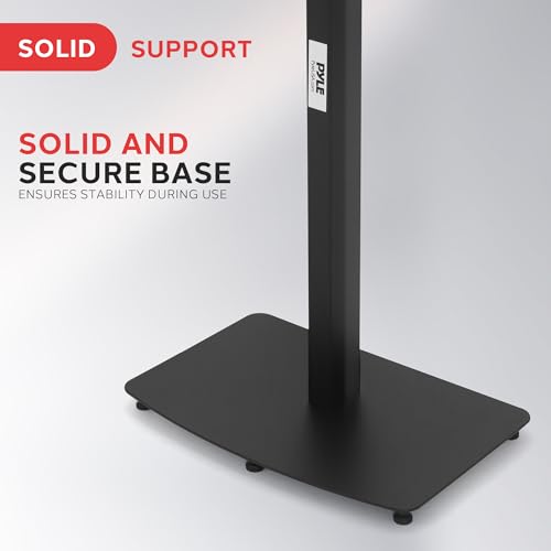 Pyle Sonos Speaker Mount Stand - Reinforced Steel 2nd Gen Play 5 Sonos Speaker Holder w/ 14.3 x 6.5 Inch Speaker Tray, Heavy Duty 14.5β x 9.4β Base, Powder Coat Finish - Pyle PSTNDSON17, Black