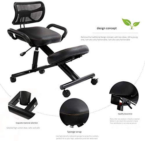 RZiioo Ergonomic Kneeling Chair with Back Support, Adjustable Stool for Home and Office with Angled Seat for Better Posture,Purple,1