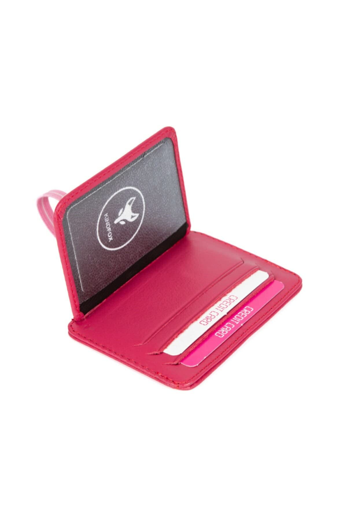 Unisex Genuine Leather Slim Design Wallet | 2 ID Windows 7 Credit Card Slots Holder Cash Space with Drawstring Closure Travel Wallet for Men Women (Pink)