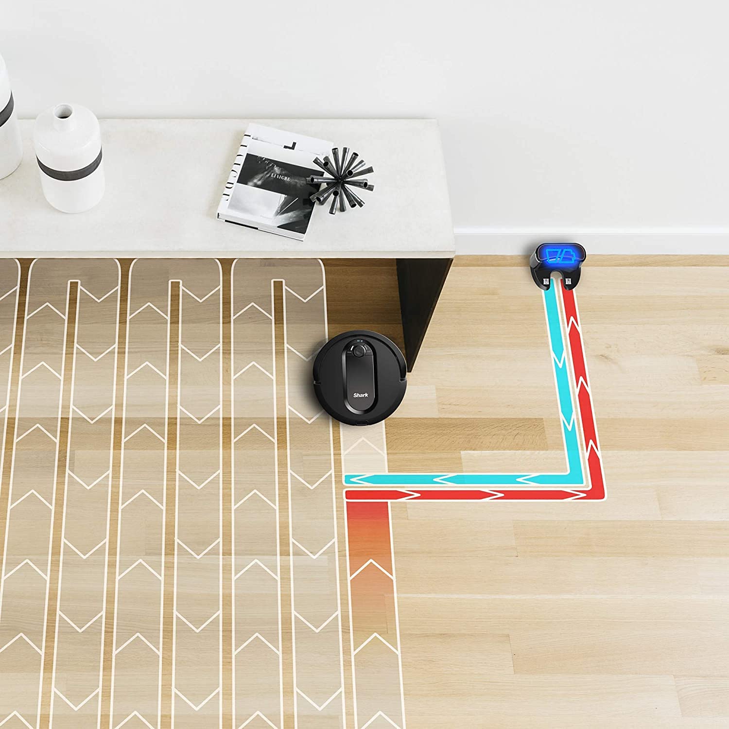 Shark IQ Robot RV1000 App-Controlled Robot Vacuum with WiFi and Home Mapping, Pet Hair Strong Suction with Alexa (Renewed)