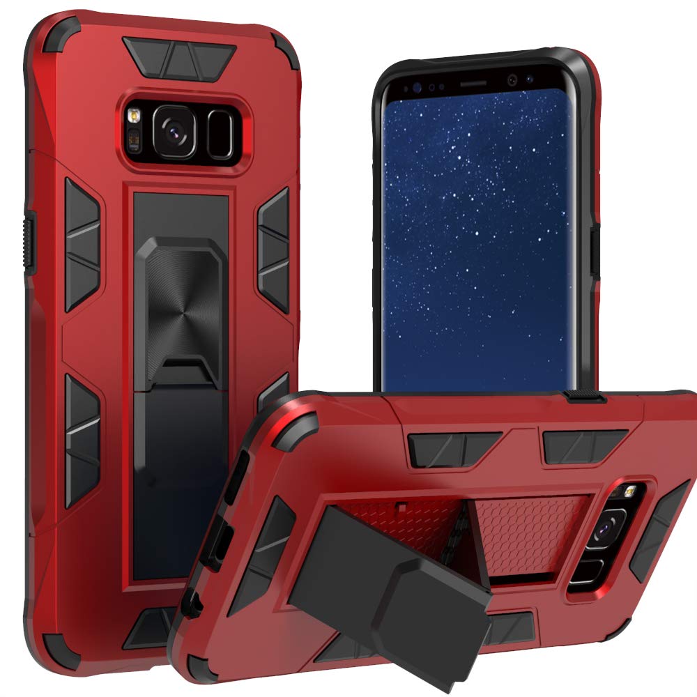 Samsung Galaxy S8 Case | Military-Grade Protection | 12ft. Drop Tested Protective Case | Kickstand | Magnetic Car Mount Holder | Compatible with Galaxy S8 - Red