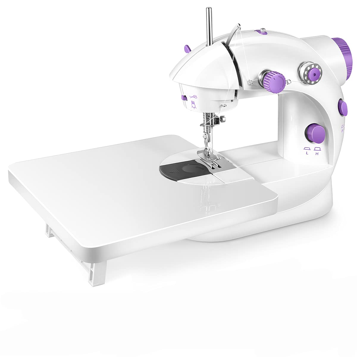 Portable Sewing Machine with Extension Table and Light,Mini Handheld Sewing Machine with Upgraded,Two Threads Double Speed Double Switches,Easy to Use for Kids,Beginners and DIY