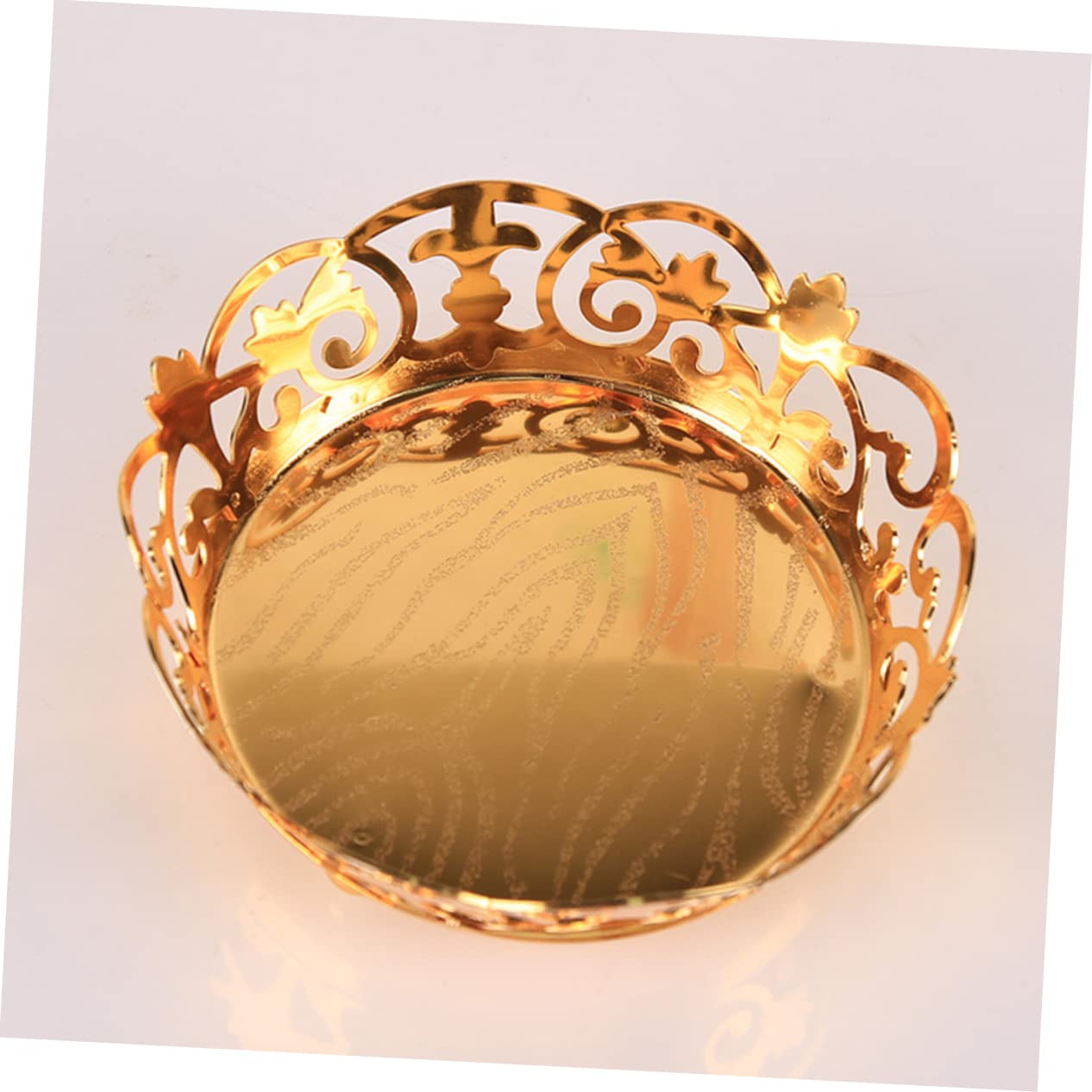 SHOWERORO Candy Dish Entryway Key Bowl Appetizer Tray Candy Nut Serving Container Dessert Serving Tray Cake Serving Plate Fruit Stand Vanity Tray Decorative Fruits Tray Iron Buffet Desk