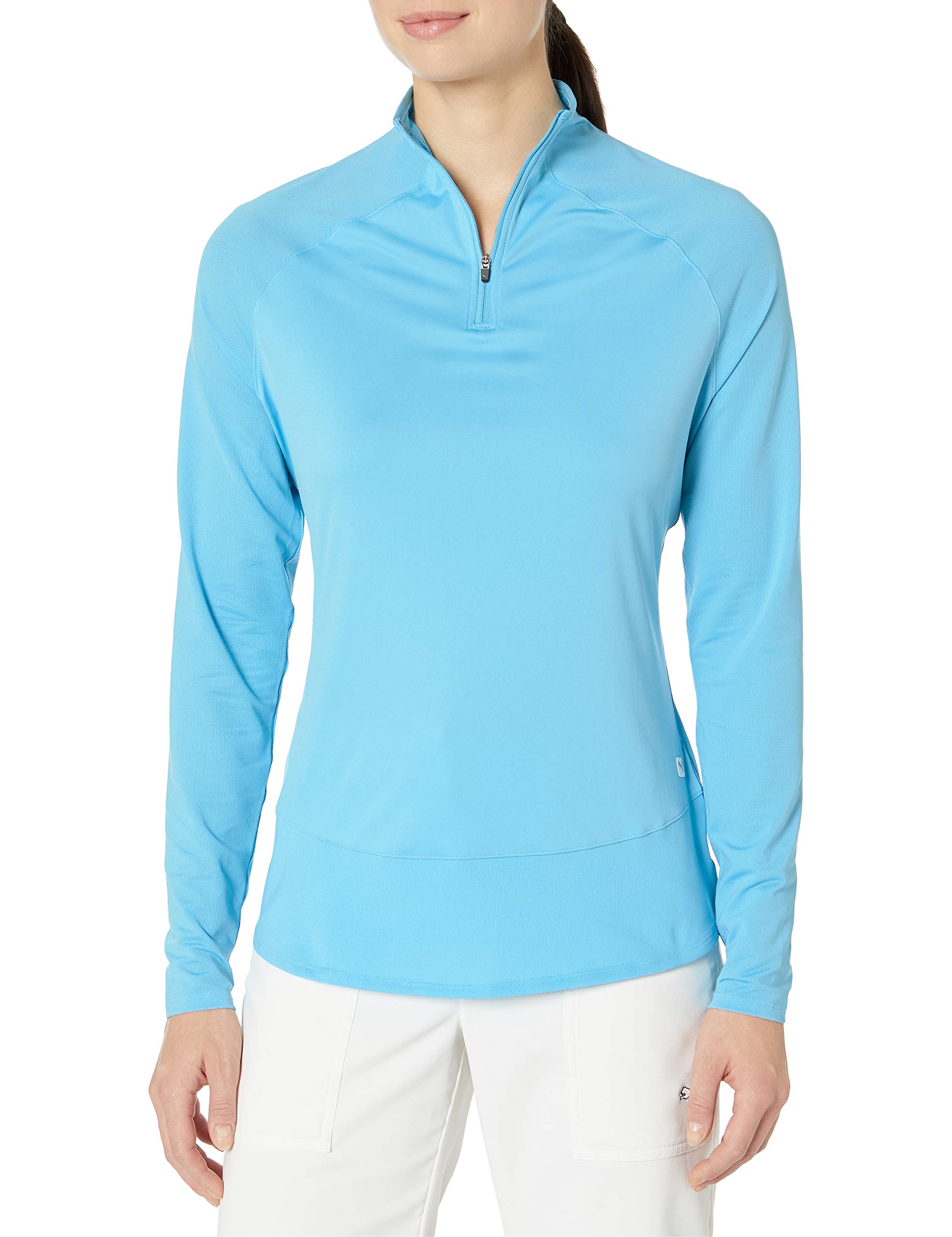 PUMA GOLF 2020 Women's Mesh 1/4 Zip, Ethereal Blue, Small