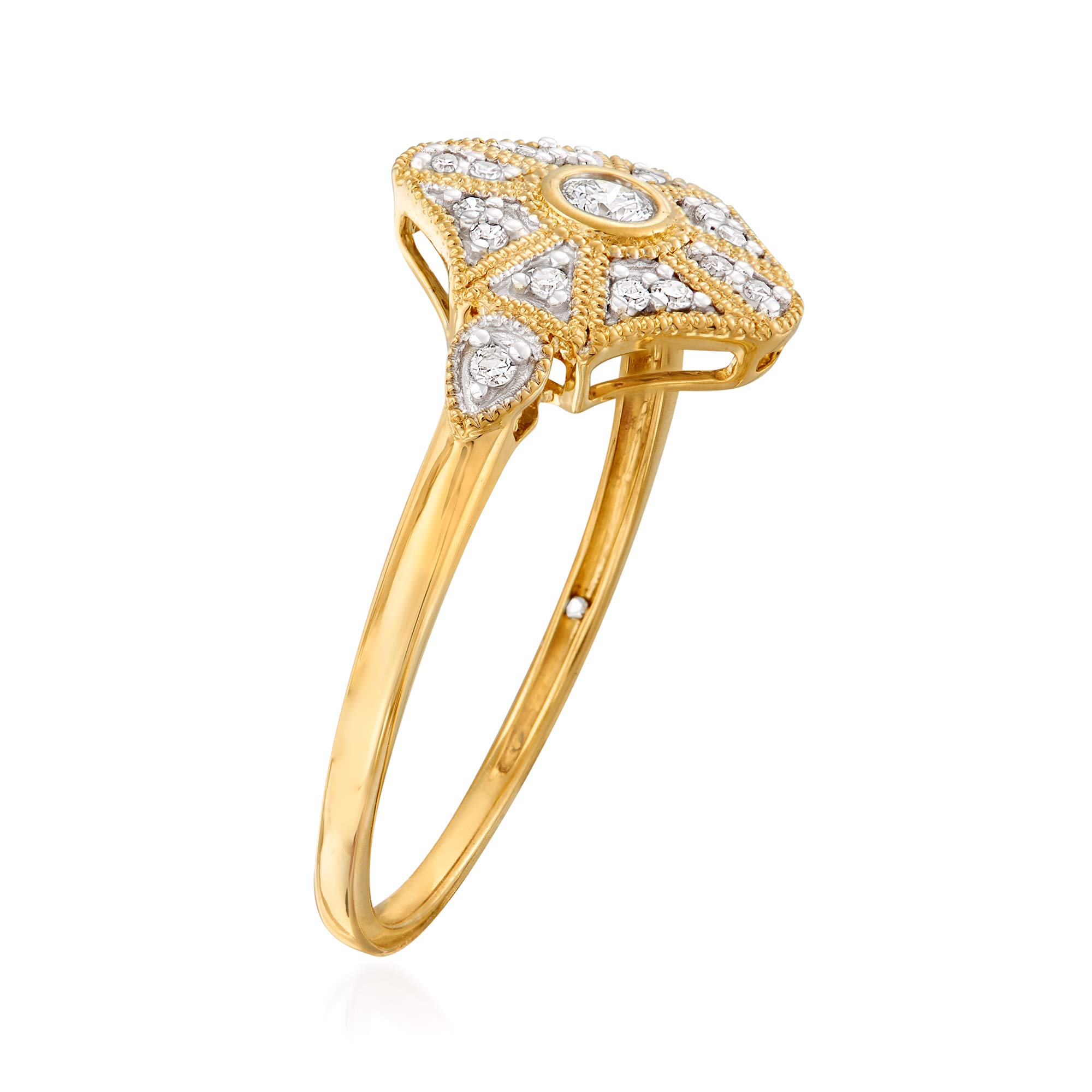 Ross-Simons 0.13 ct. t.w. Diamond Ring in 14kt Yellow Gold. Size 7