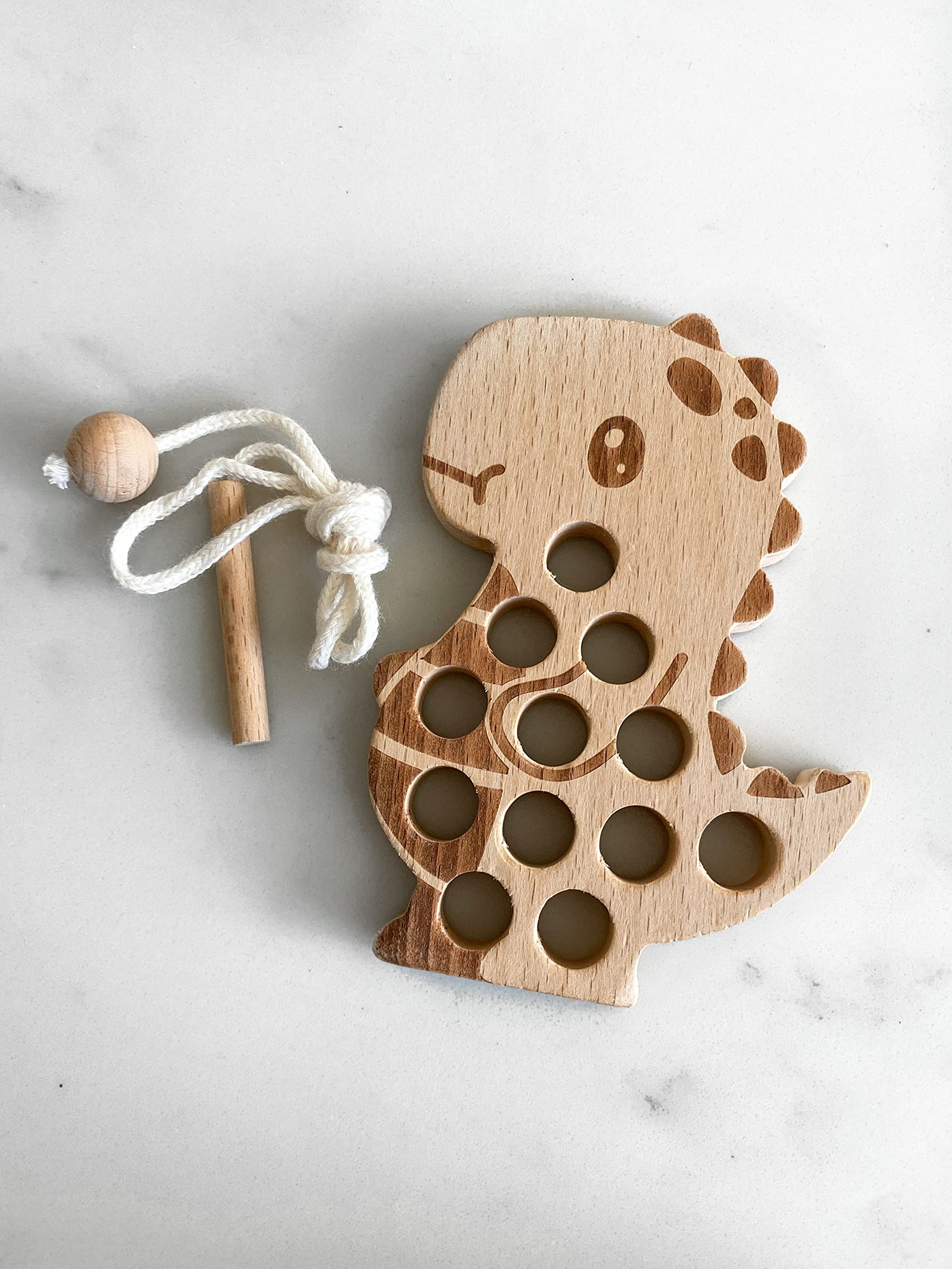 Wooden Lacing Threading Board Lace Block Puzzle Game Toys Early Learning Fine Motor Skills Educational Gift Toddlers 3 4 5 Years old