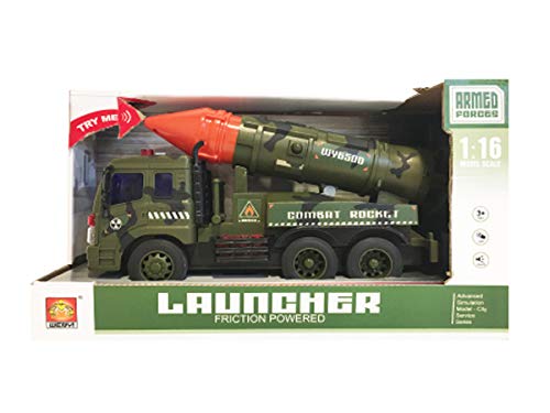 PowerTRC Friction Powered Military Missile Launcher Truck with Lights and Sound
