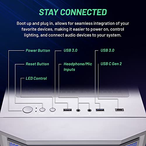 Skytech Gaming Archangel Gaming PC Desktop β AMD Ryzen 5 7600X 4.7 GHz, NVIDIA RTX 4060 Ti, 1TB NVME SSD, 32GB DDR5 RAM RGB, 600W Gold PSU, 11AC Wi-Fi, Windows 11 Home 64-bit,White