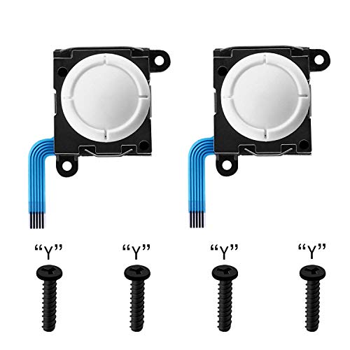 Vanpark Replacement Joystick Analog Thumbsticks for Switch Lite & Switch Joy-Con Controller(2 Pack), Switch Lite Repair Kit (White)