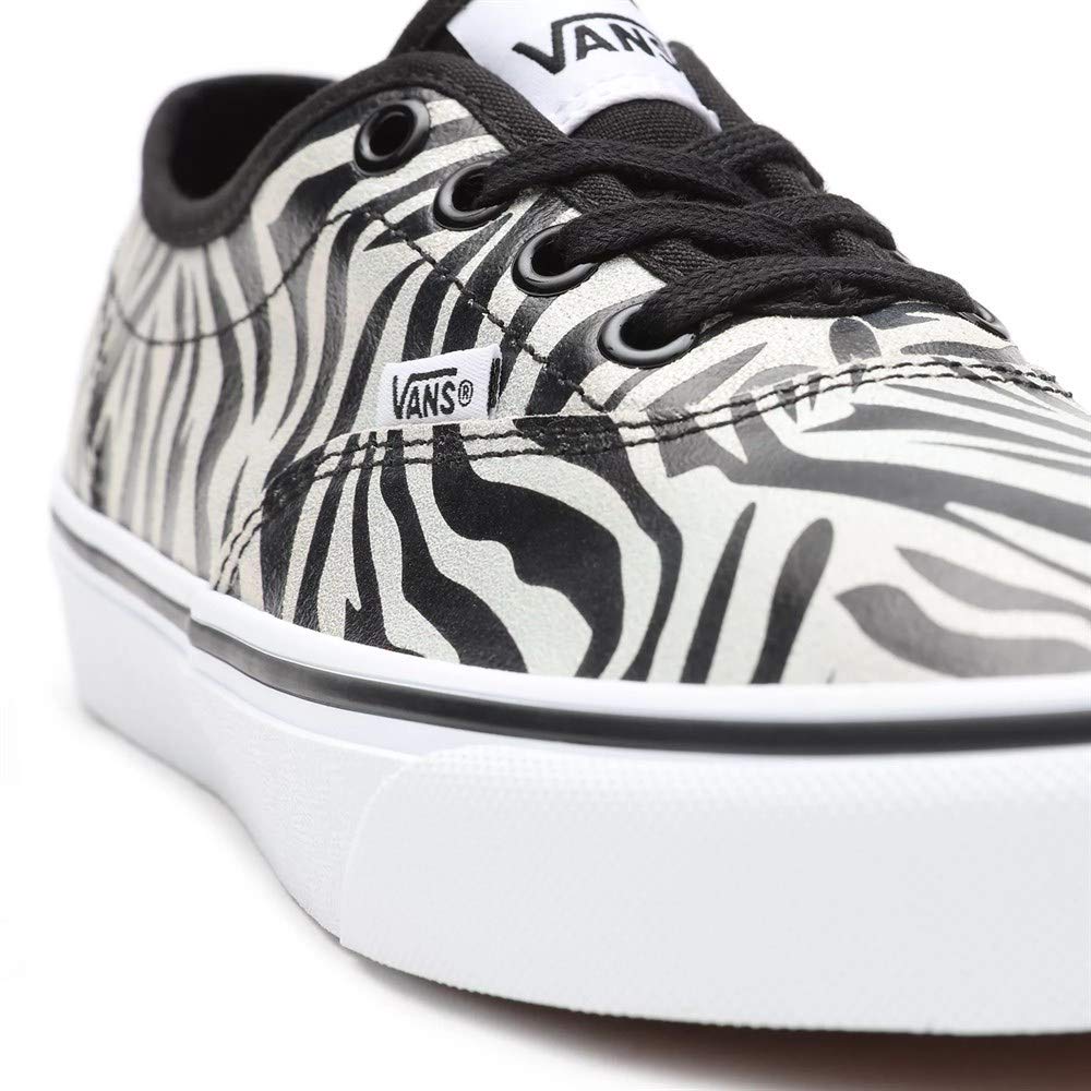 Vans Women's Doheny Decon Suede Sneaker, Metallic Zebra Black White, 8