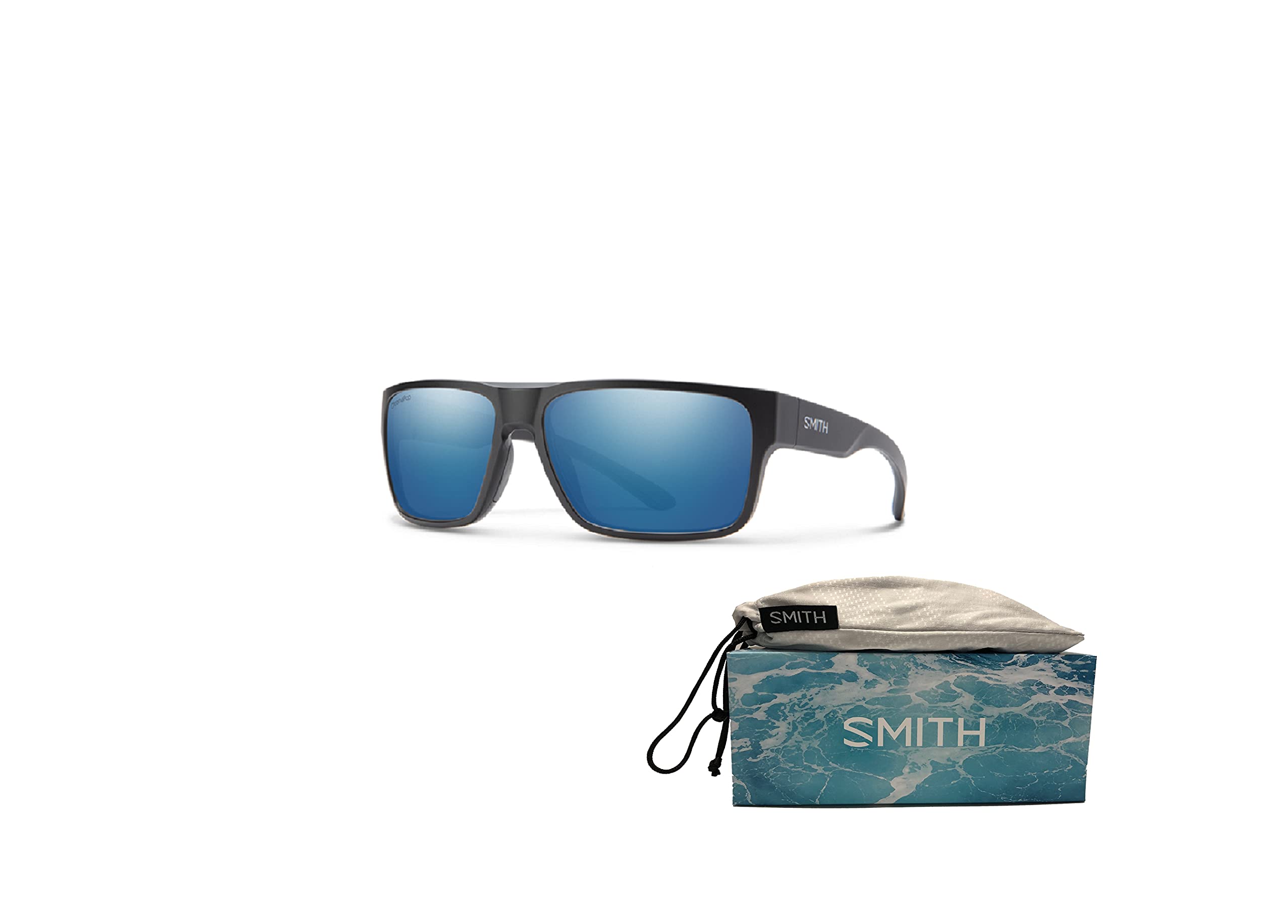 SMITH Soundtrack 0807/M9 61M Black/Polarized Grey Rectangular Sunglasses For Men For Women + BUNDLE with Designer iWear Eyewear Kit